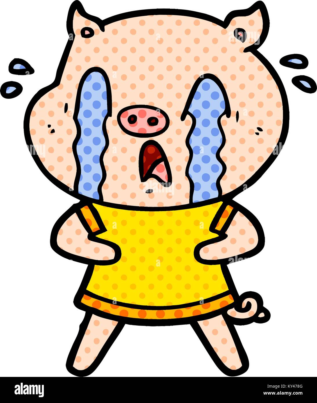 crying pig cartoon wearing human clothes Stock Vector Image & Art - Alamy
