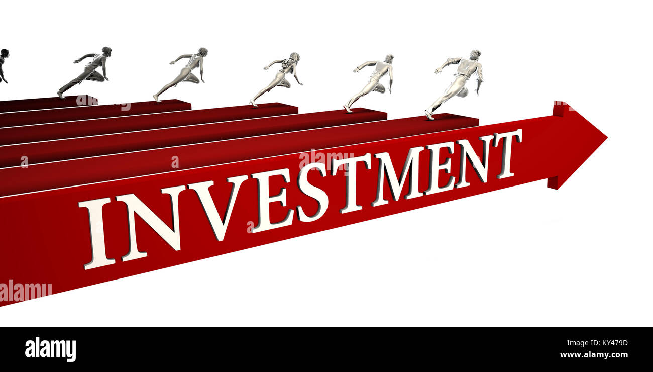 Investment Solutions with Business People Running To Success Stock ...
