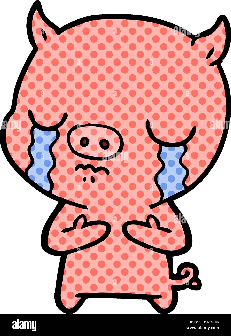 cartoon pig crying Stock Vector Image & Art - Alamy