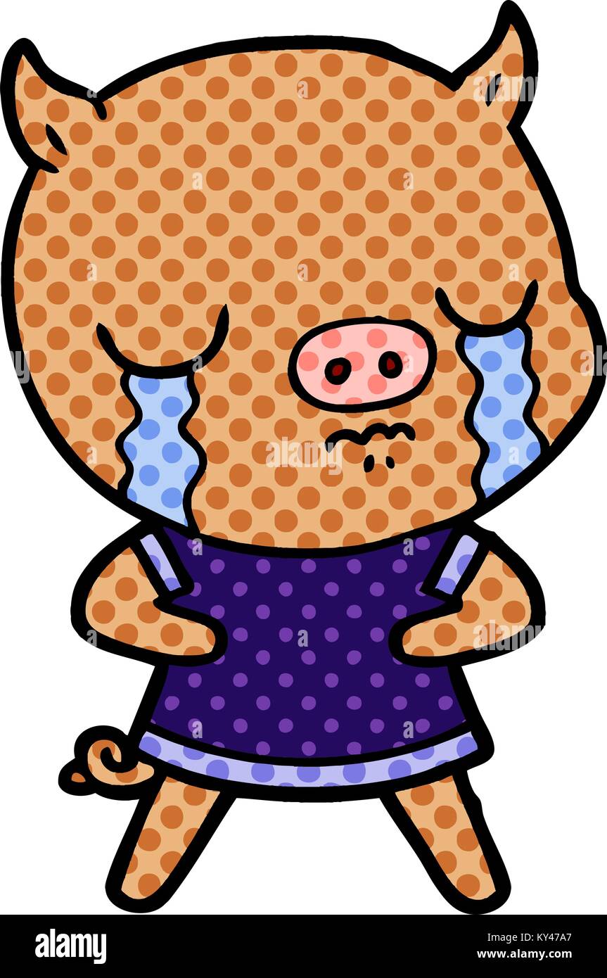 cartoon pig crying Stock Vector Image & Art - Alamy