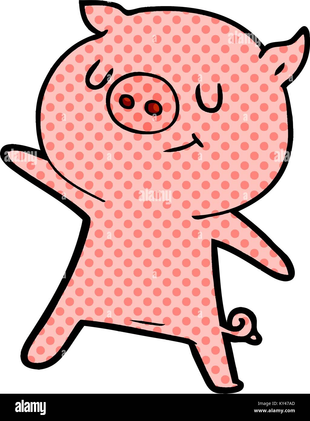 happy cartoon pig waving Stock Vector Image & Art - Alamy
