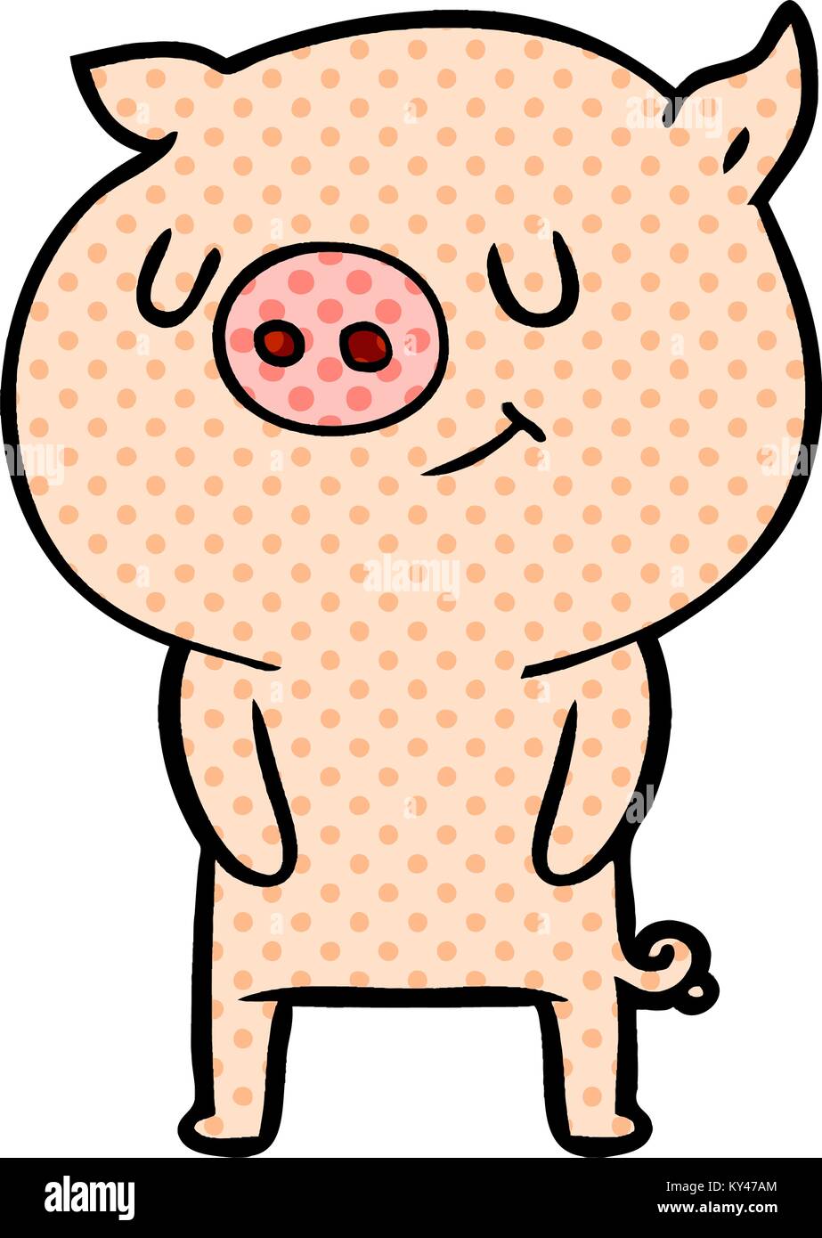happy cartoon pig Stock Vector Image & Art - Alamy