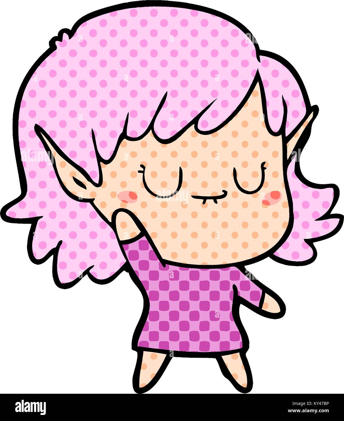 happy cartoon elf girl Stock Vector Image & Art - Alamy