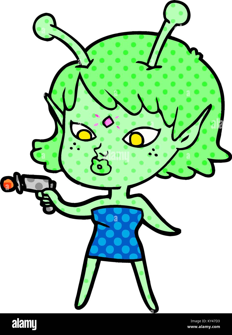 pretty cartoon alien girl Stock Vector Image & Art - Alamy