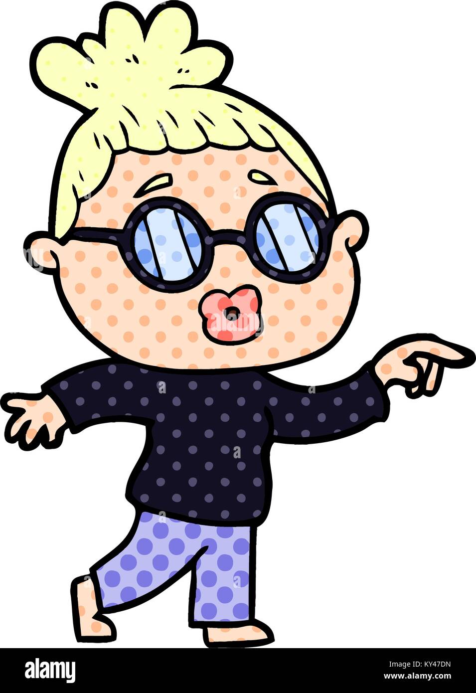 cartoon woman wearing spectacles Stock Vector Image & Art - Alamy