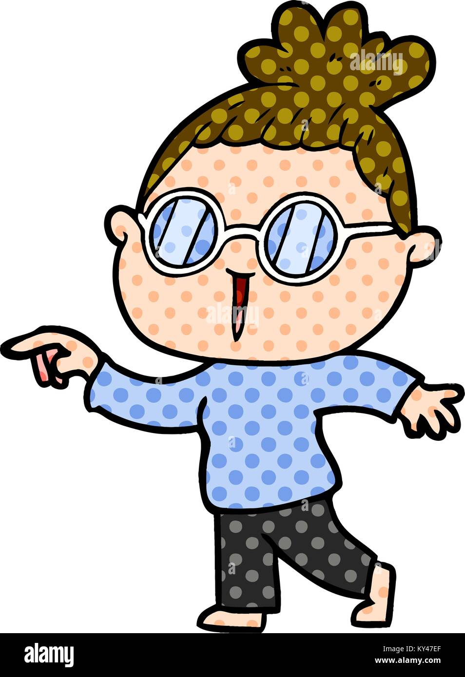 cartoon woman wearing spectacles Stock Vector Image & Art - Alamy