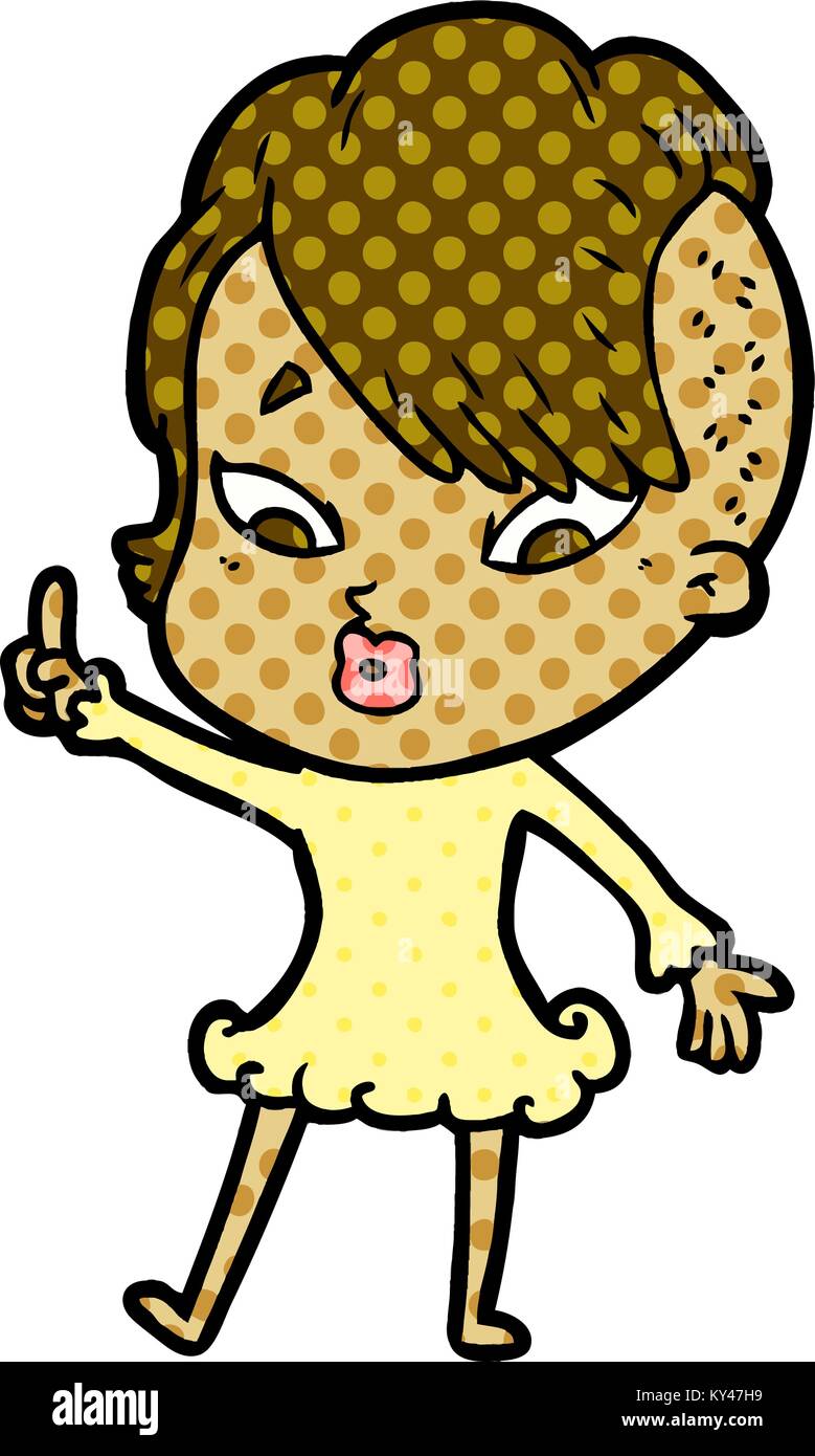 cartoon surprised girl pointing Stock Vector Image & Art - Alamy