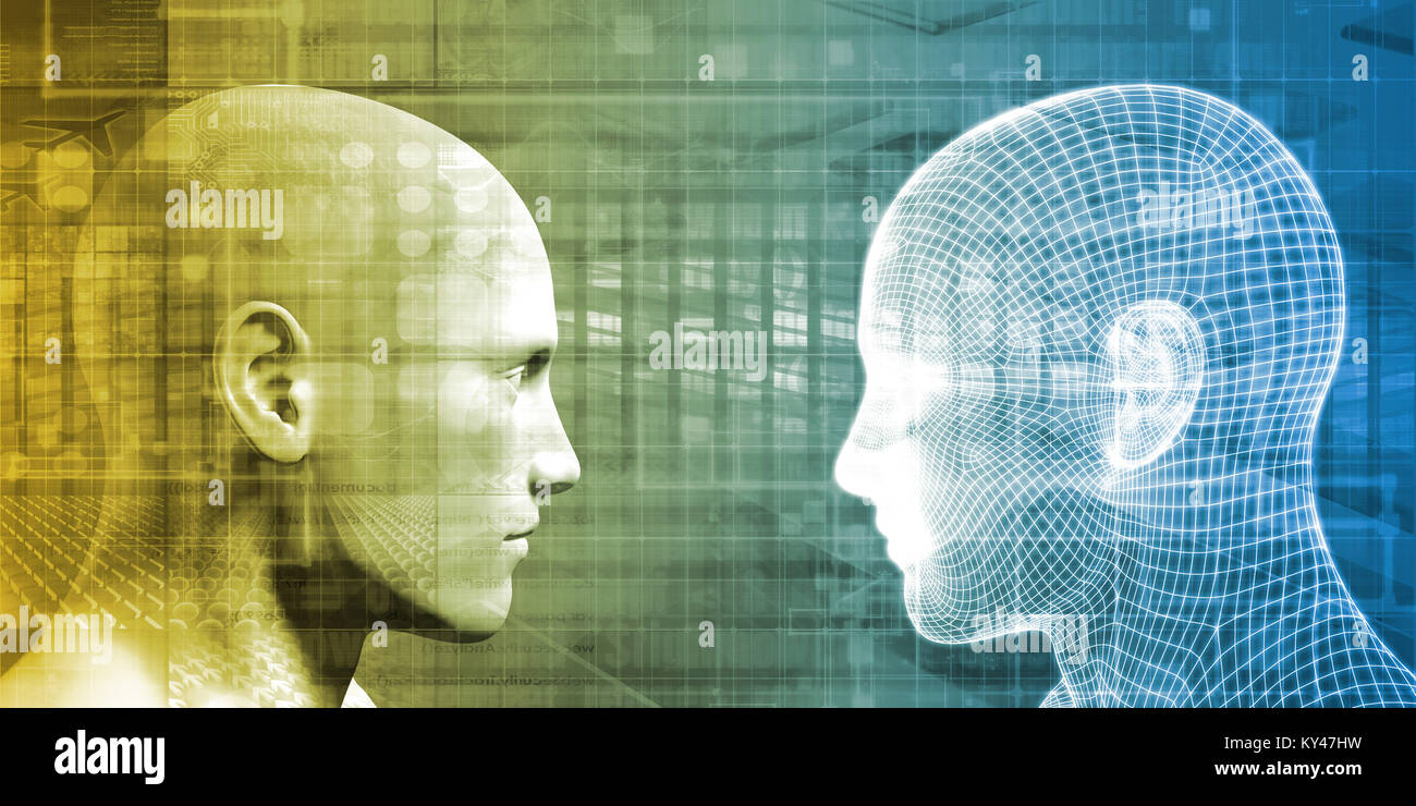 Cybernetics and Future of Man Technology Concept Stock Photo - Alamy