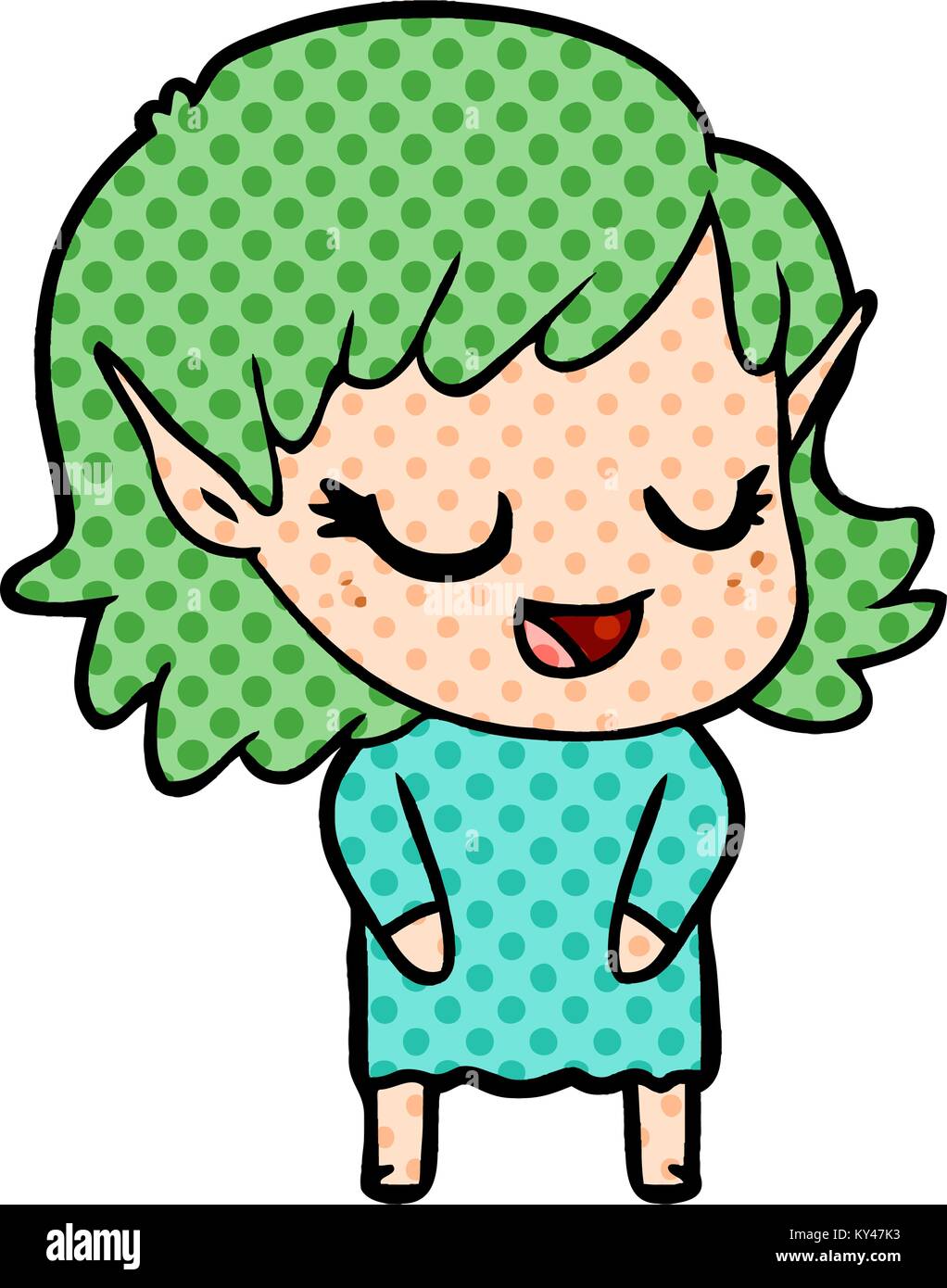 happy cartoon elf girl Stock Vector Image & Art - Alamy