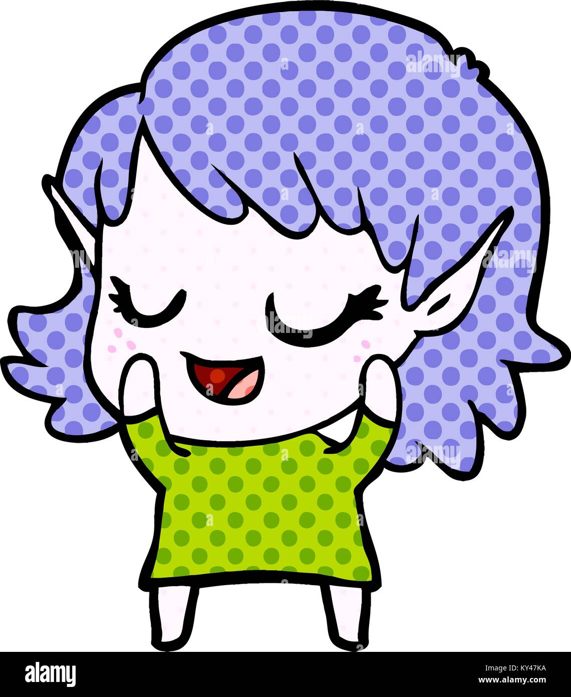 happy cartoon elf girl Stock Vector Image & Art - Alamy