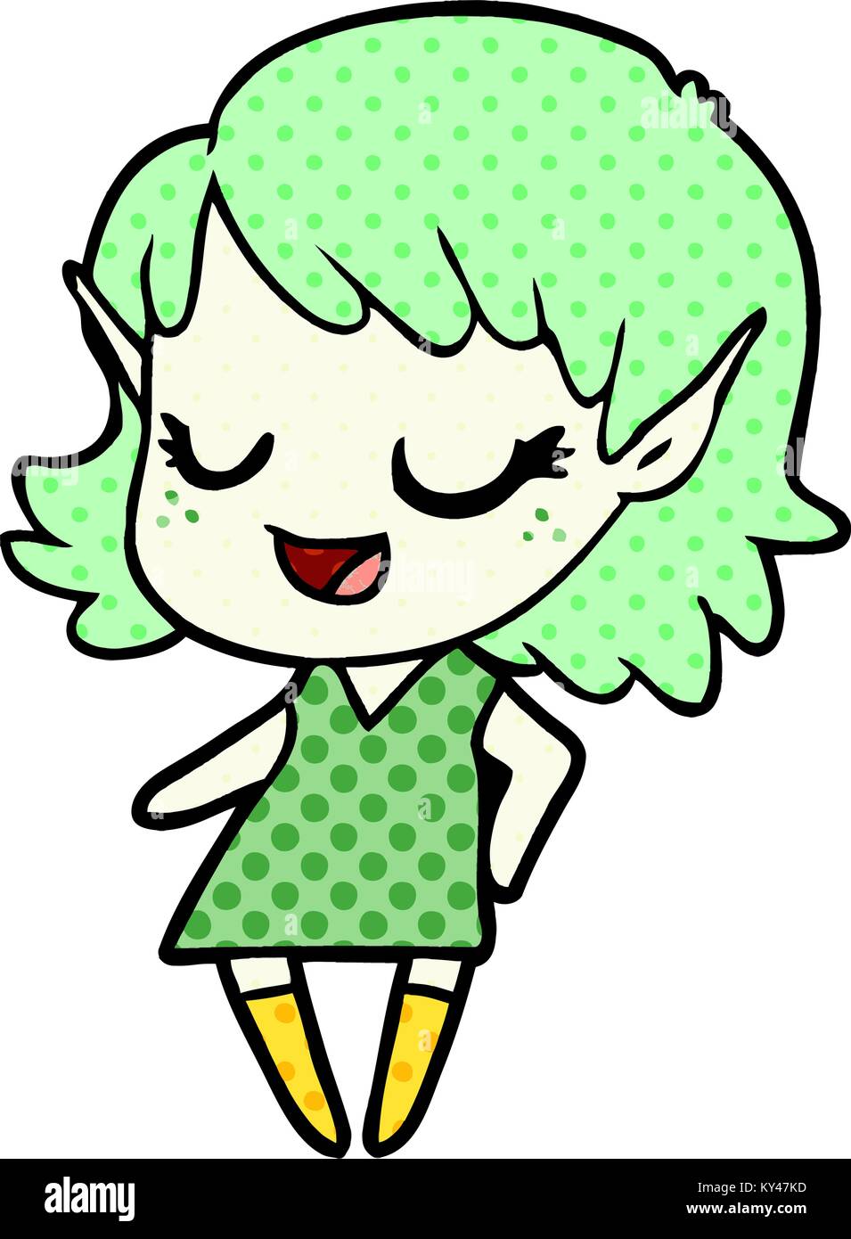 happy cartoon elf girl Stock Vector Image & Art - Alamy