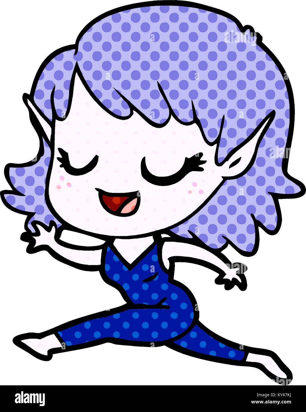 happy cartoon elf girl running Stock Vector Image & Art - Alamy