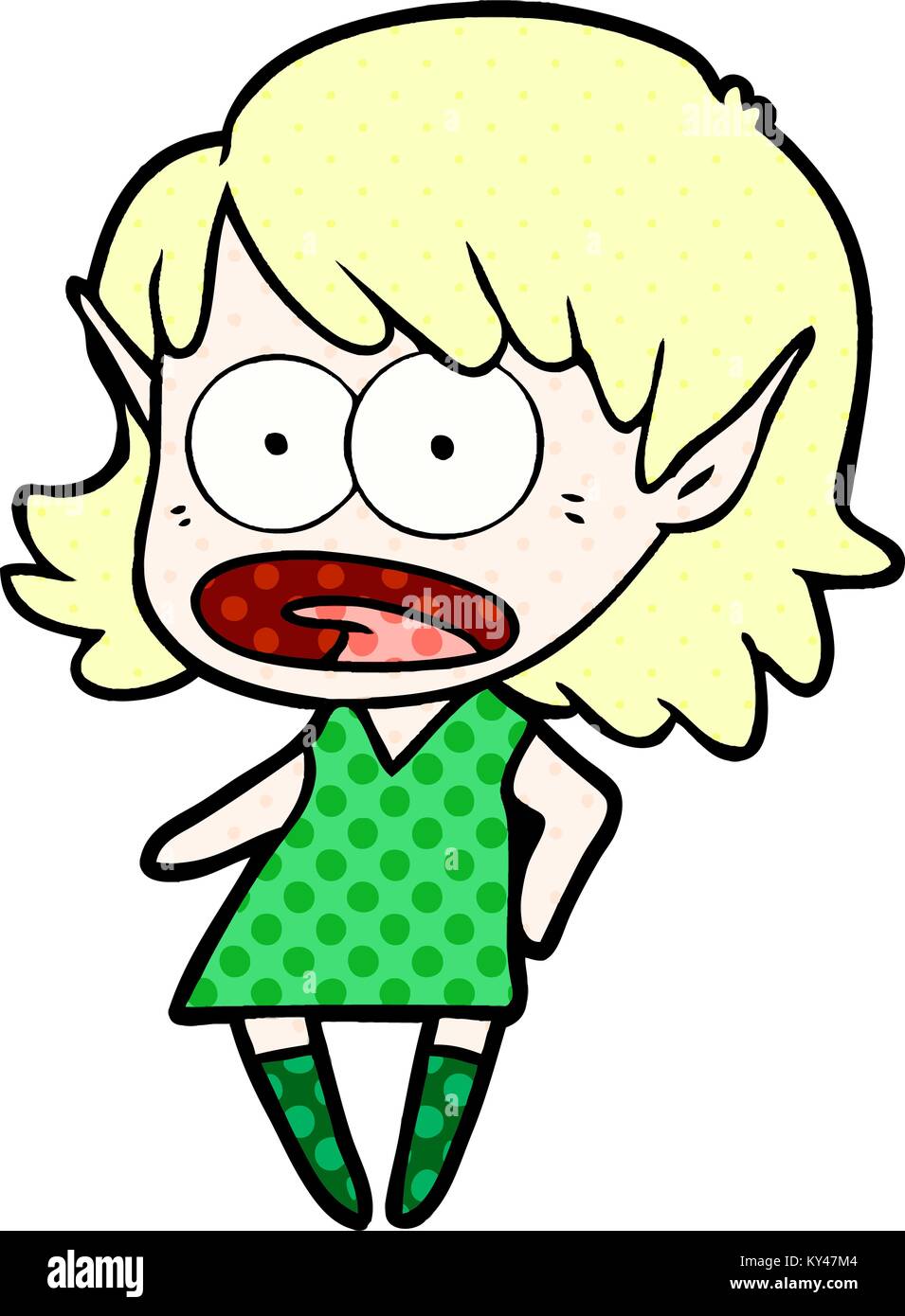 cartoon shocked elf girl Stock Vector Image & Art - Alamy