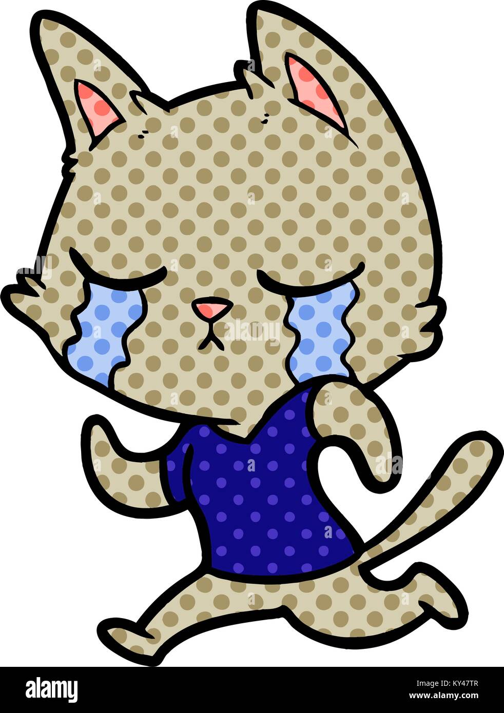 crying cartoon cat running away Stock Vector Image & Art - Alamy