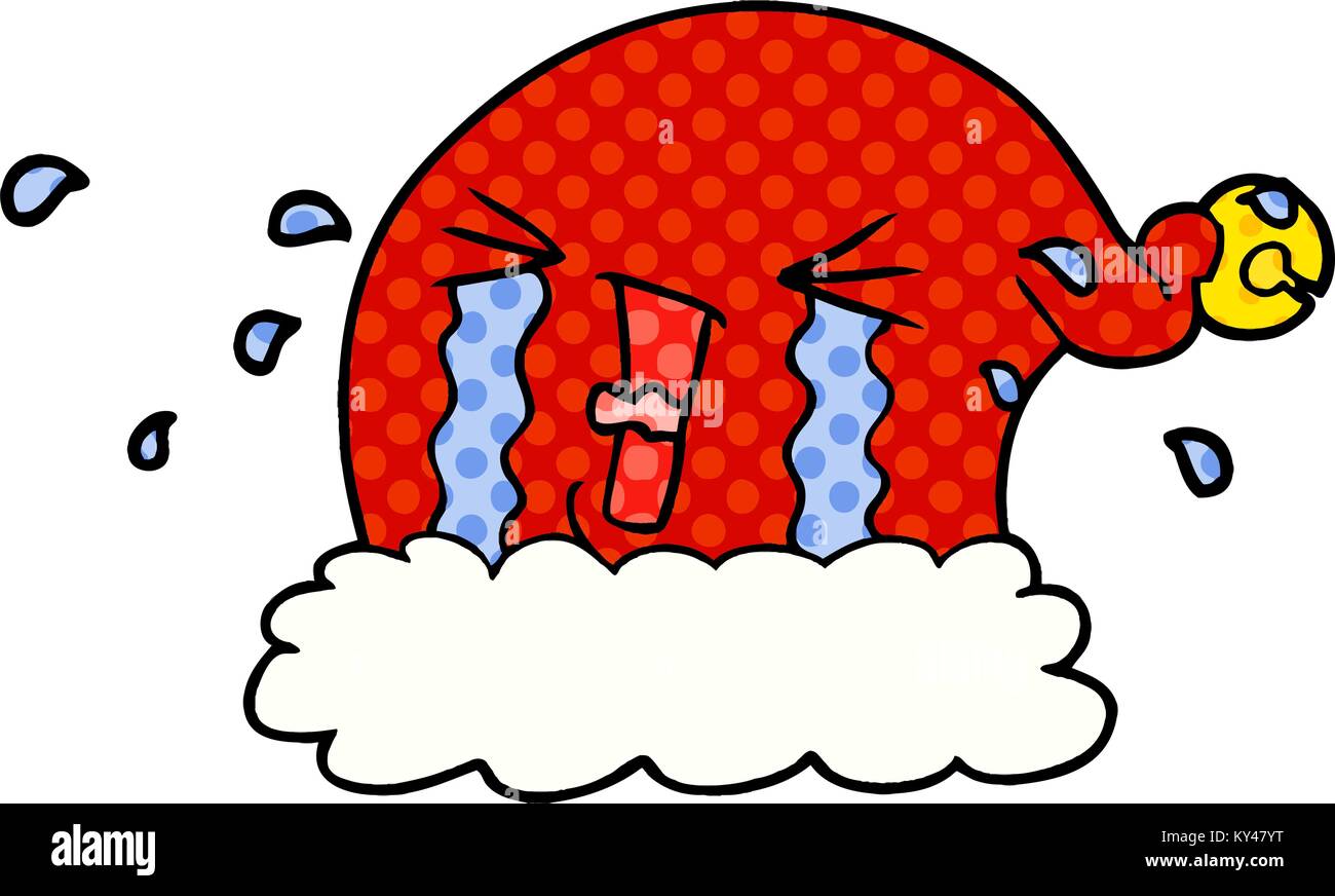 cartoon christmas hat crying Stock Vector Image & Art - Alamy