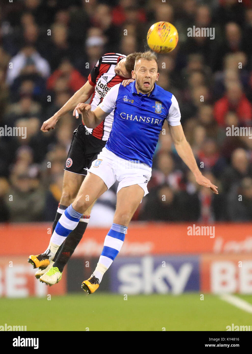 Sheffield Wednesday's Jordan Rhodes (right) and Sheffield United's ...