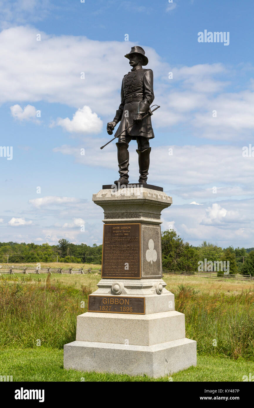 The Monument to General John Gibbon, ettysburg National Military Park ...