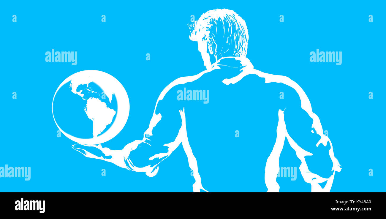Global Initiative with Team Leader Holding a Globe Stock Photo - Alamy