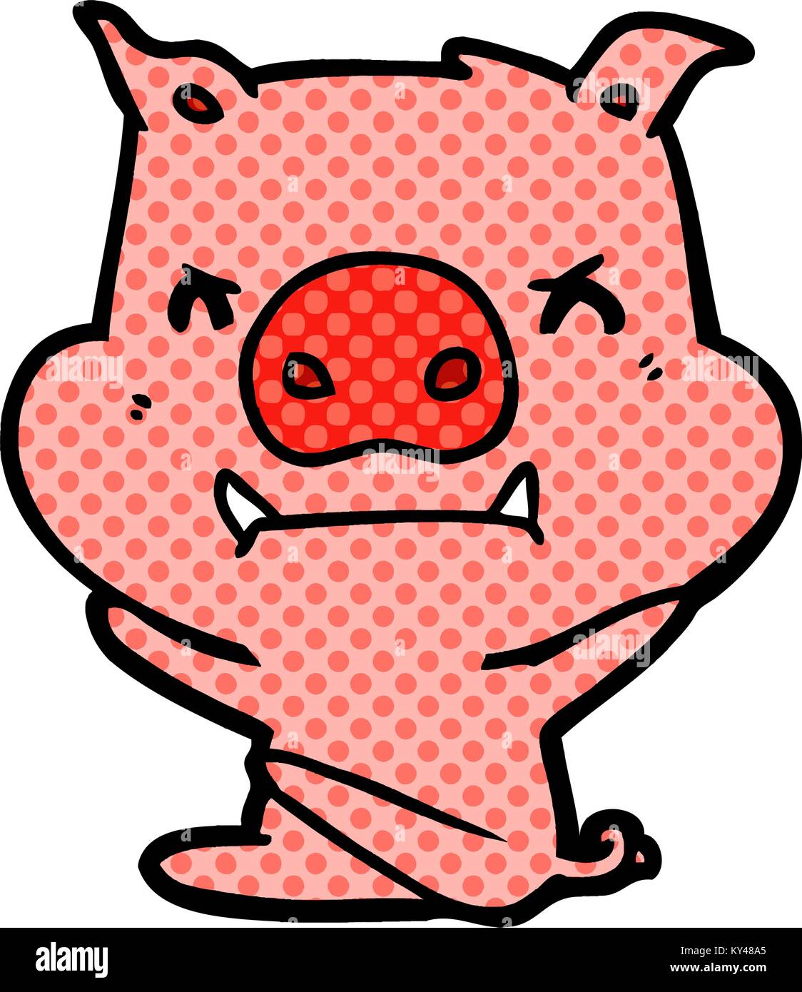 angry cartoon pig throwing tantrum Stock Vector Image & Art - Alamy