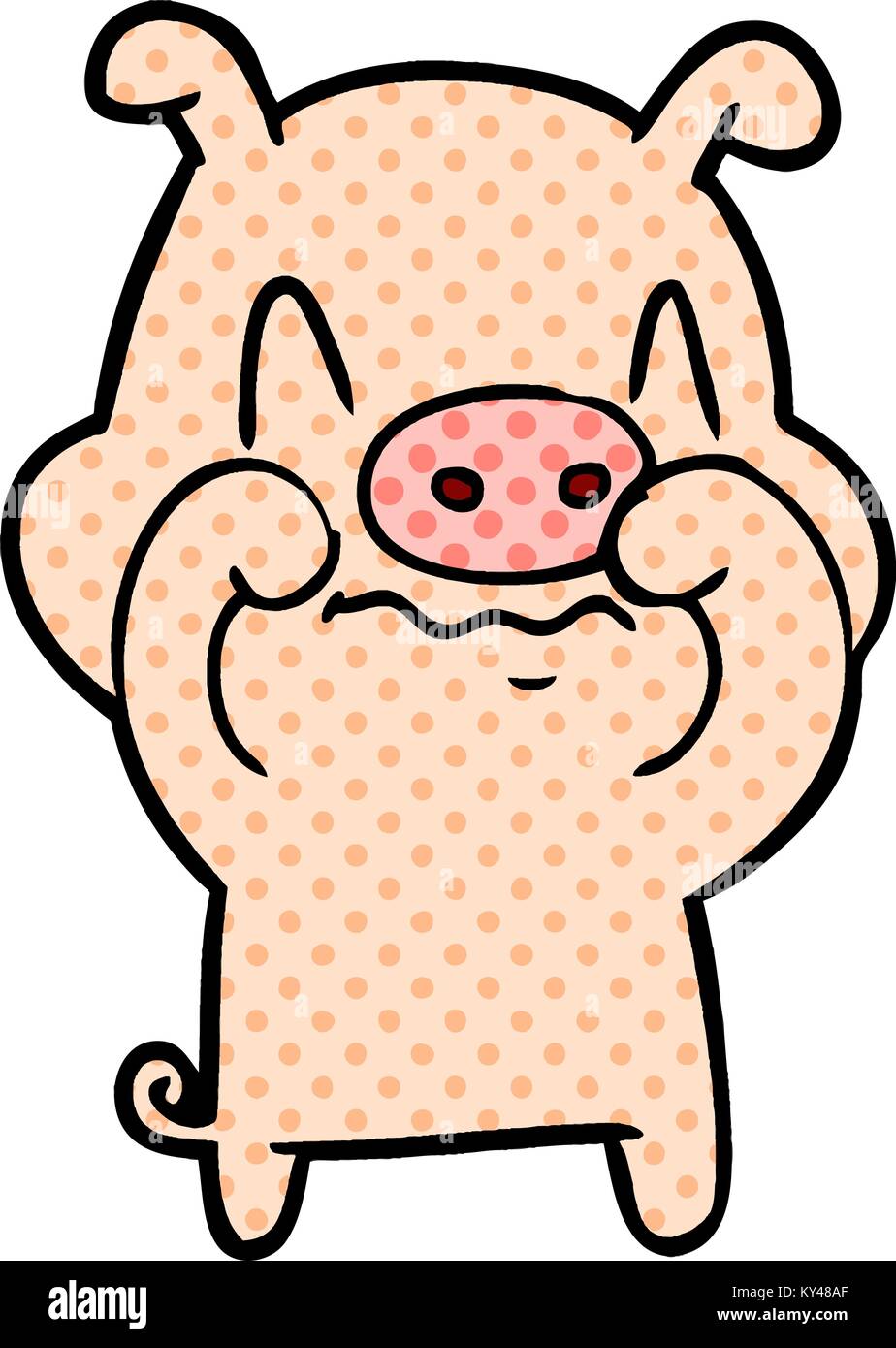 nervous cartoon pig Stock Vector Image & Art - Alamy