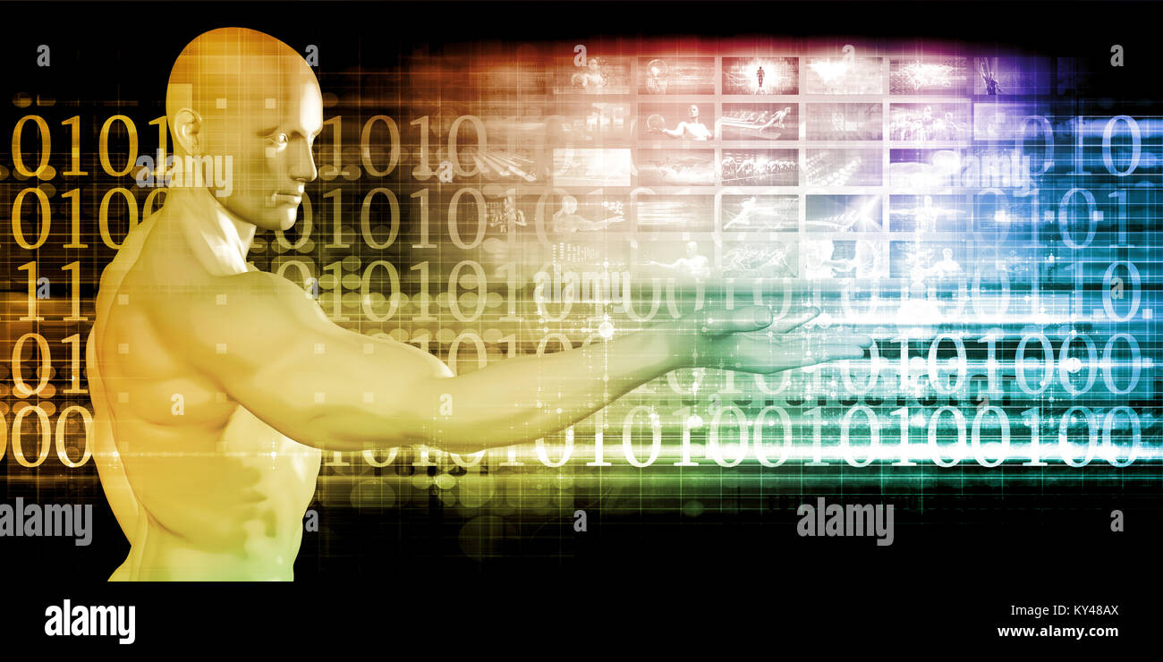 Technology Network with Moving Data Packets Stock Photo - Alamy