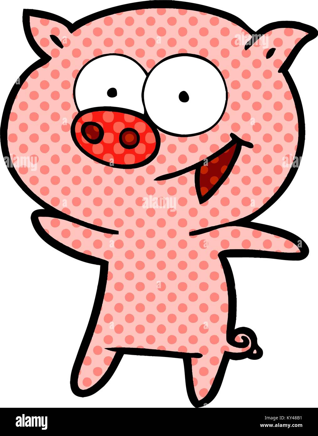 cheerful pig cartoon Stock Vector Image & Art - Alamy