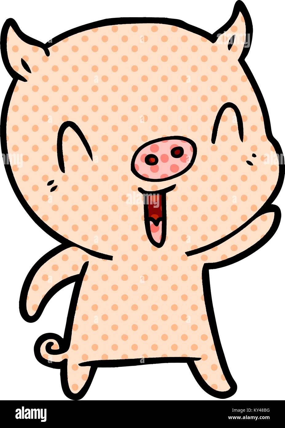 happy cartoon pig Stock Vector Image & Art - Alamy
