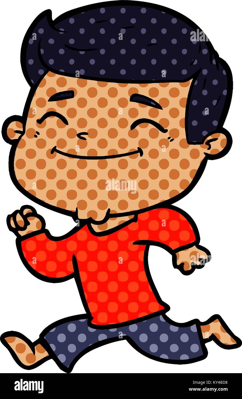 happy cartoon man running Stock Vector Image & Art - Alamy