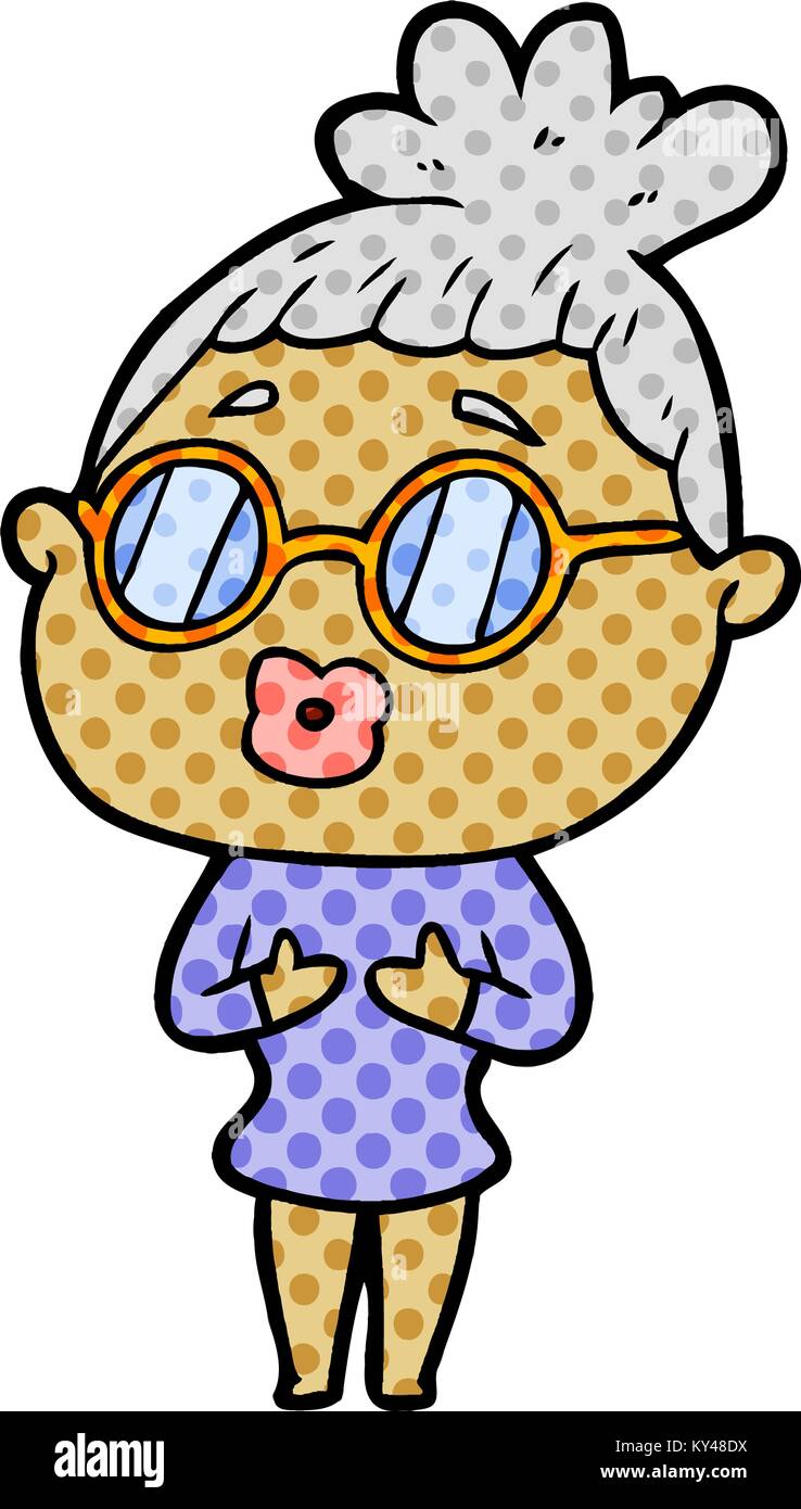 cartoon woman wearing spectacles Stock Vector Image & Art - Alamy