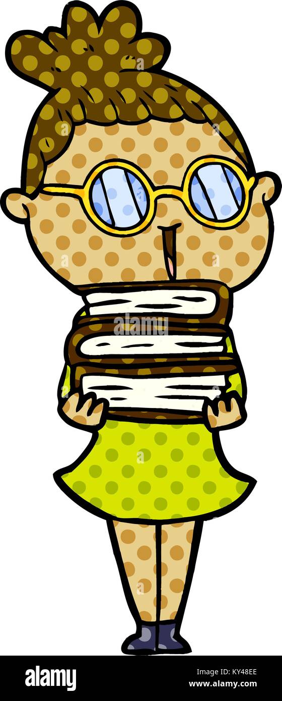 cartoon woman wearing spectacles Stock Vector Image & Art - Alamy