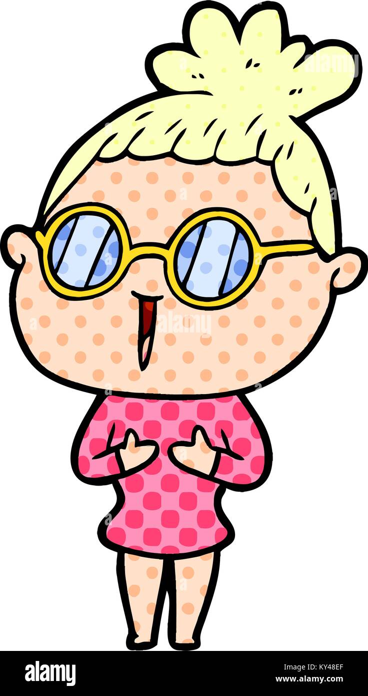 cartoon woman wearing spectacles Stock Vector Image & Art - Alamy
