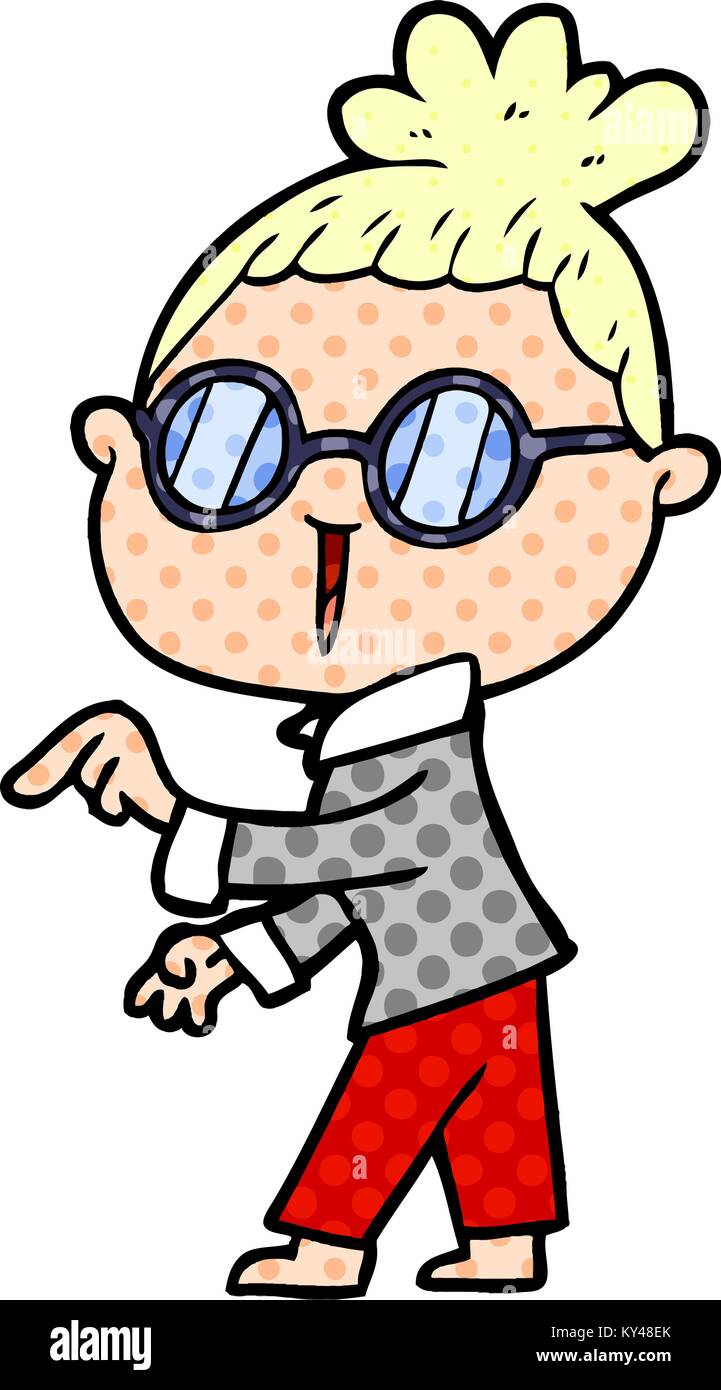 cartoon woman wearing spectacles Stock Vector Image & Art - Alamy