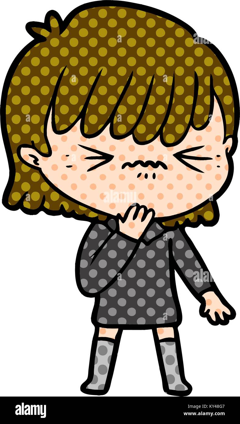 cartoon girl regretting a mistake Stock Vector Image & Art - Alamy