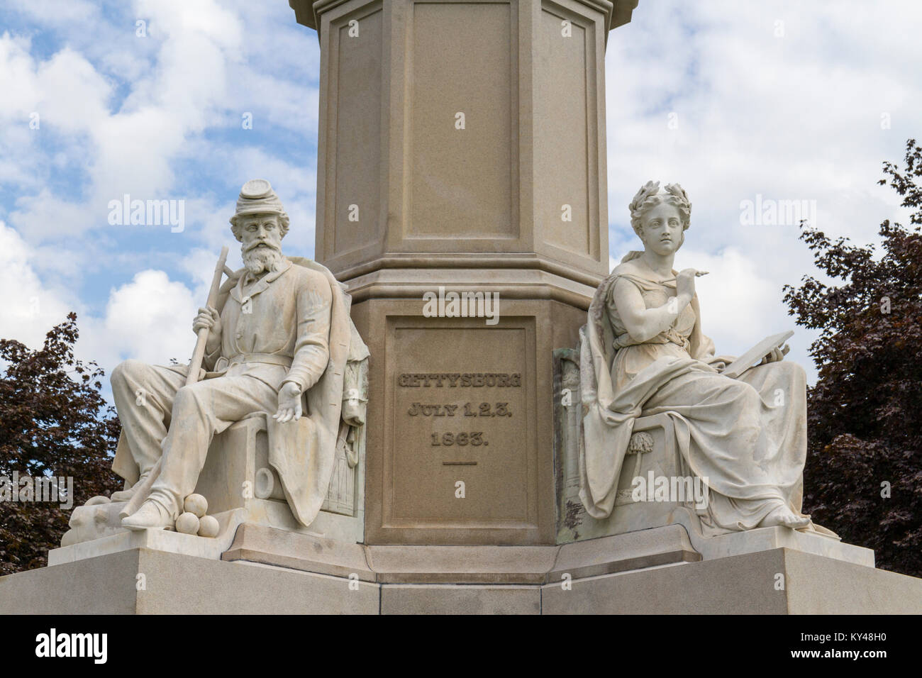 War & History statues, Soldiers' National Monument, Gettysburg National ...