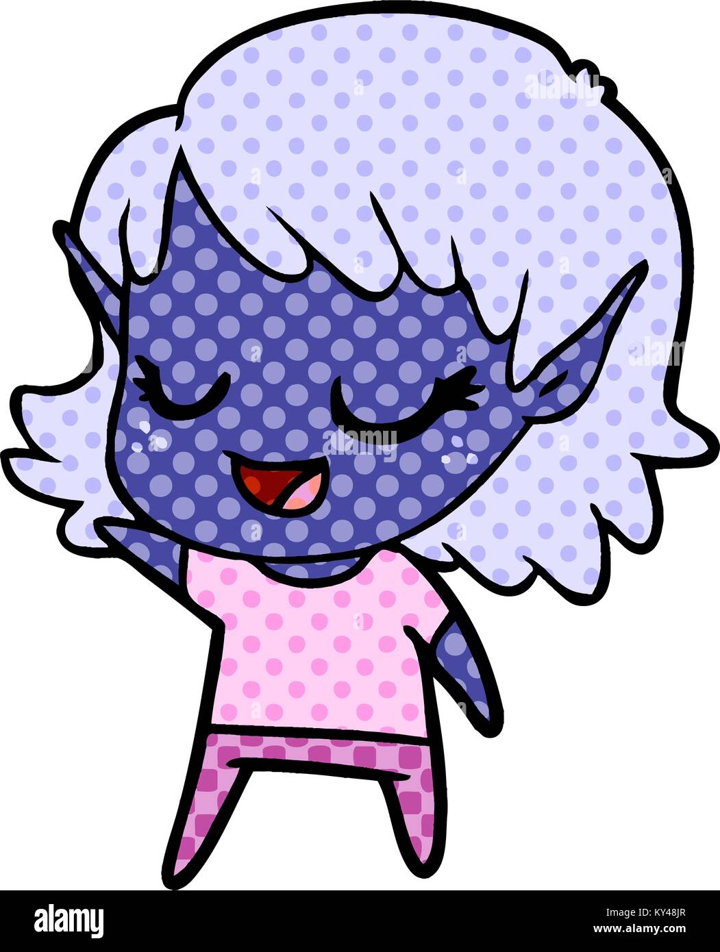 happy cartoon elf girl Stock Vector Image & Art - Alamy