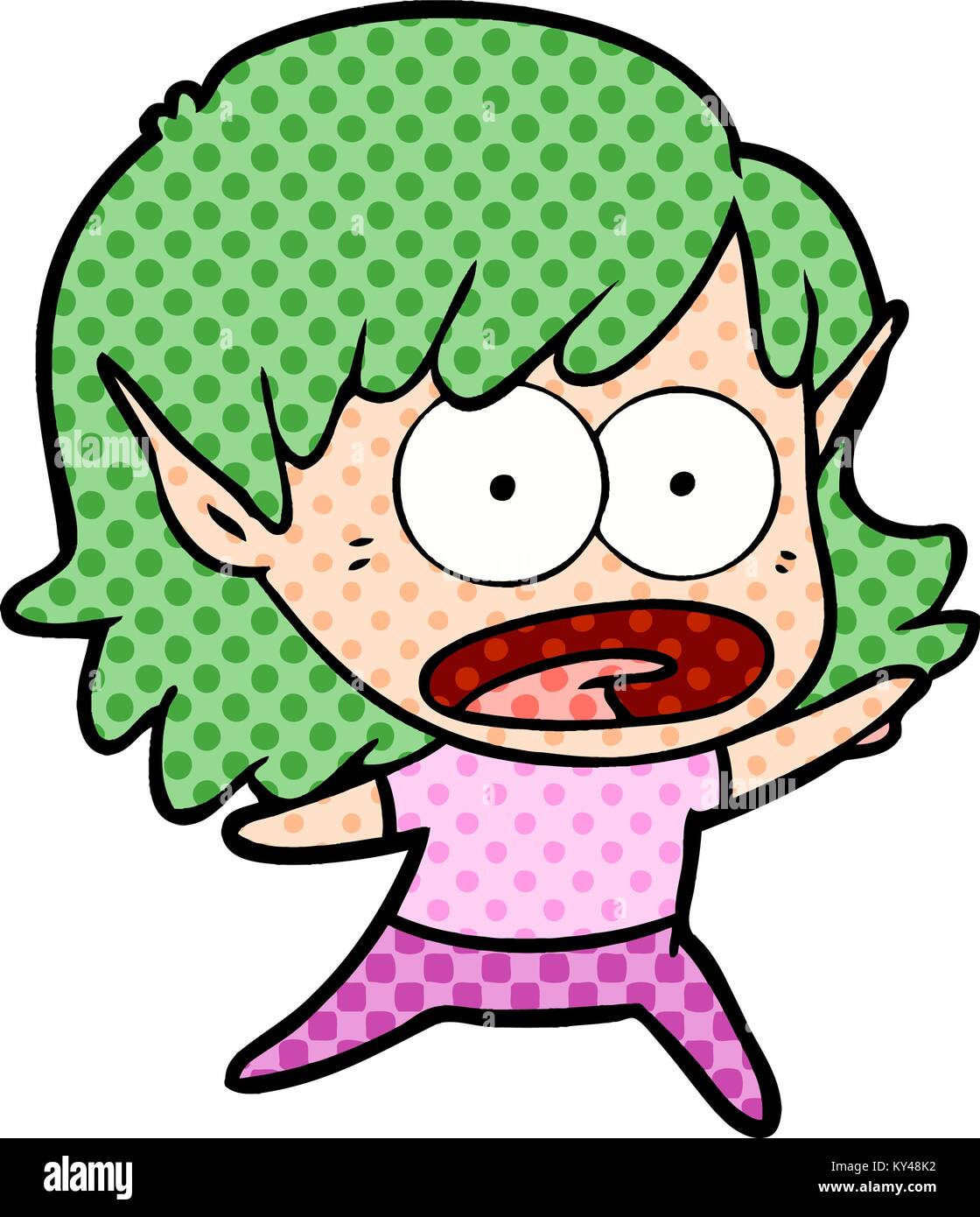 cartoon shocked elf girl Stock Vector Image & Art - Alamy