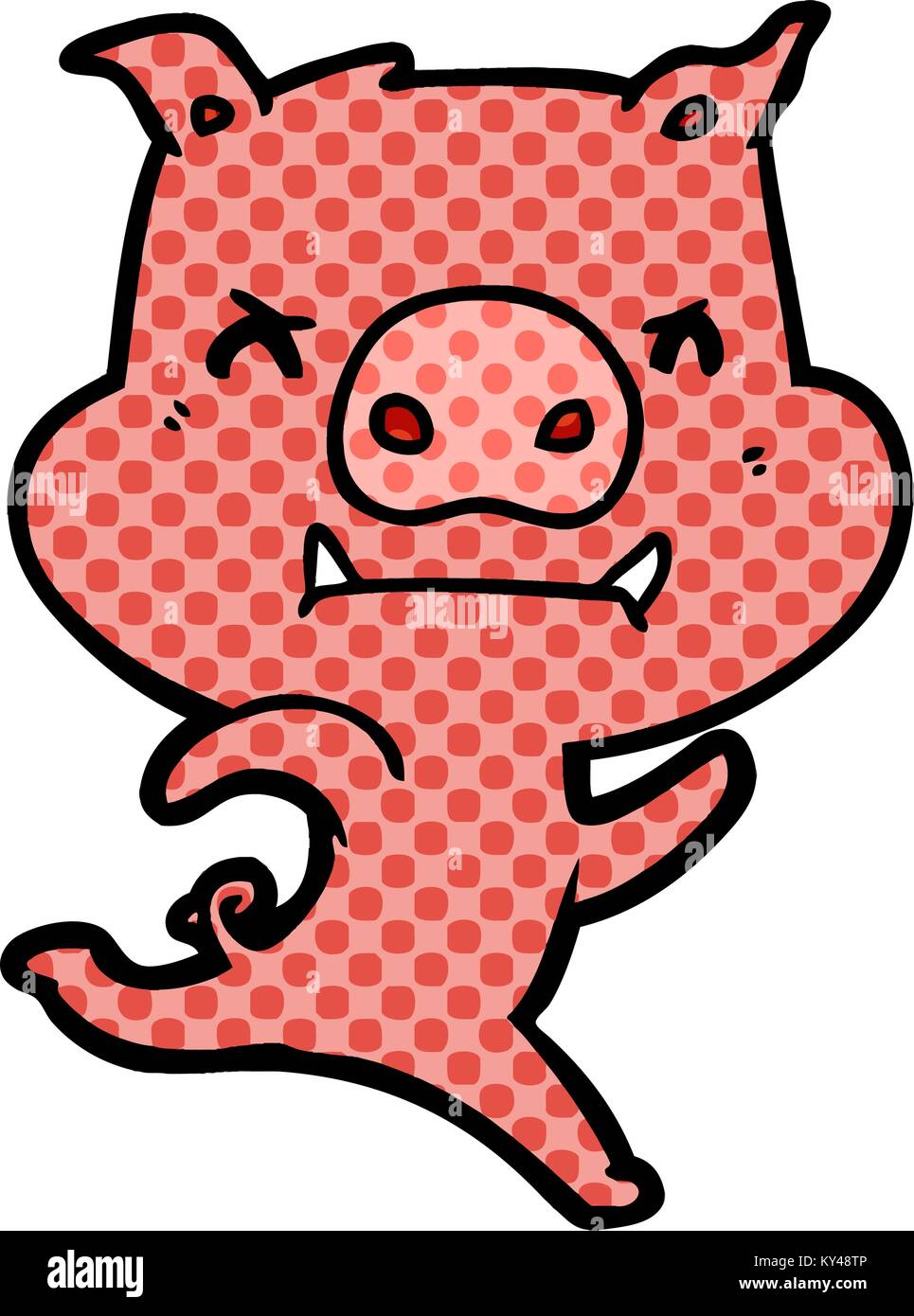 angry cartoon pig charging Stock Vector Image & Art - Alamy