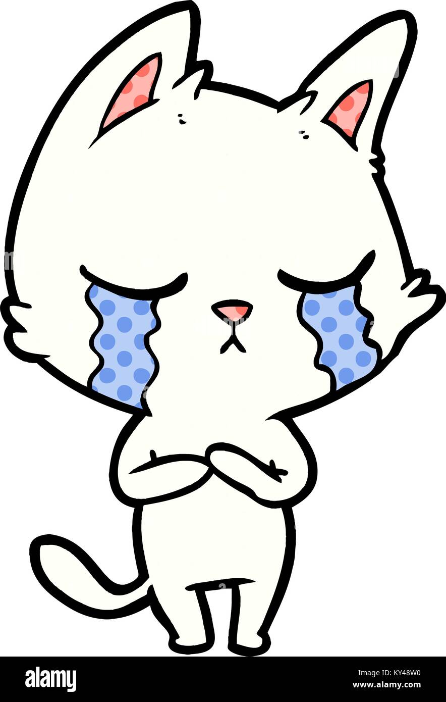 crying cartoon cat Stock Vector Image & Art - Alamy