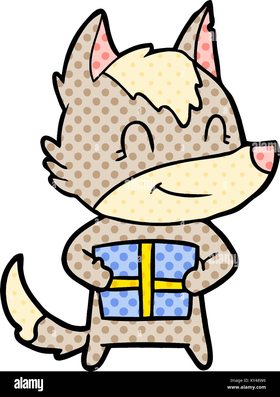 friendly cartoon wolf Stock Vector Image & Art - Alamy