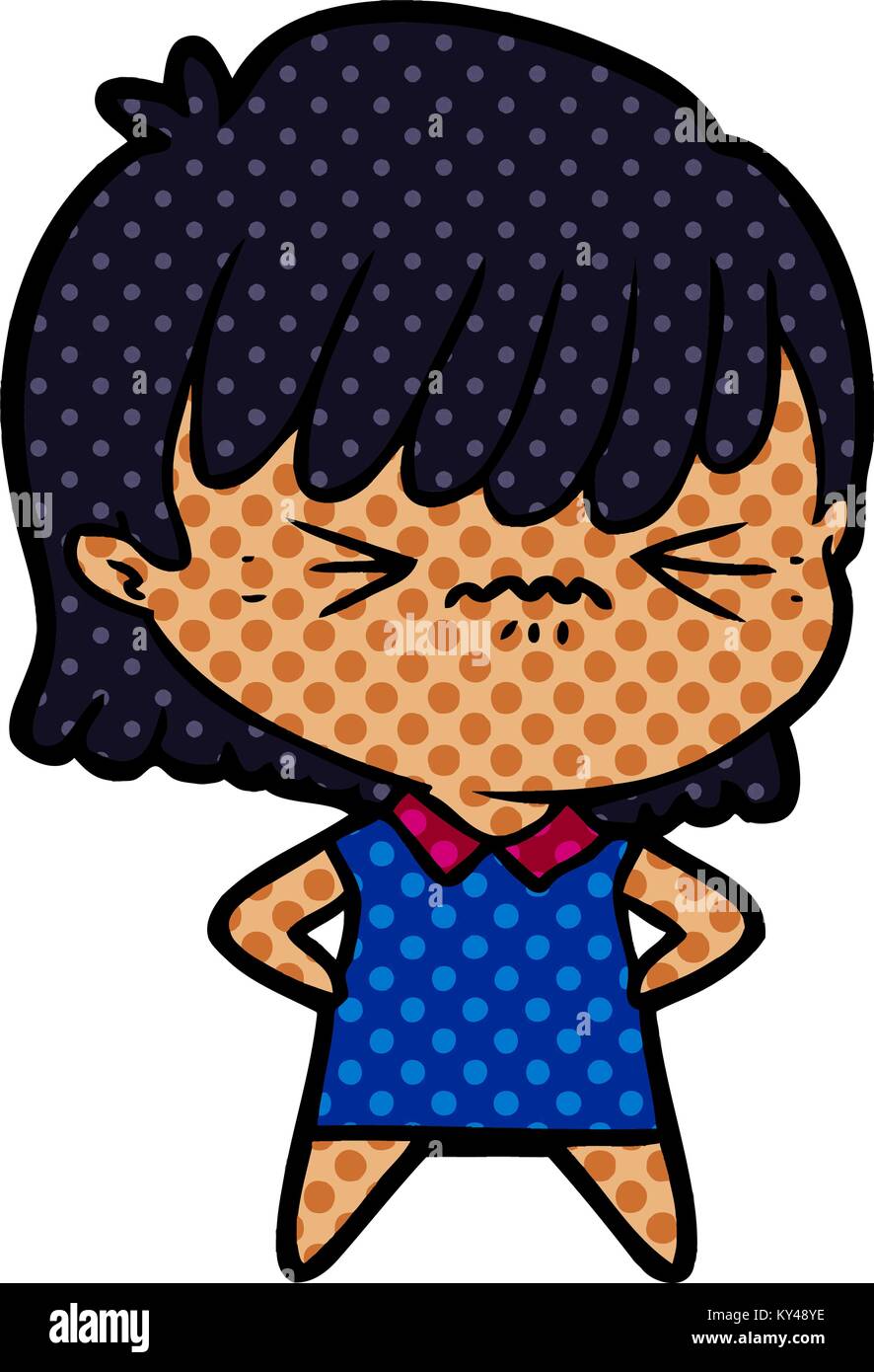 annoyed cartoon girl Stock Vector Image & Art - Alamy