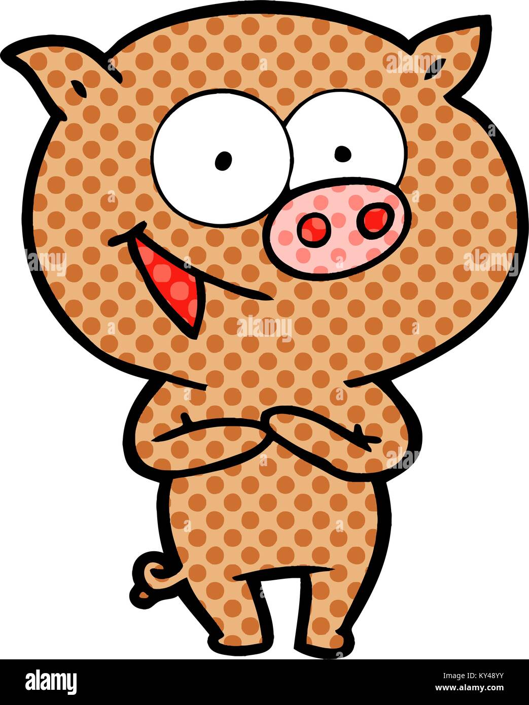 cheerful pig cartoon Stock Vector Image & Art - Alamy