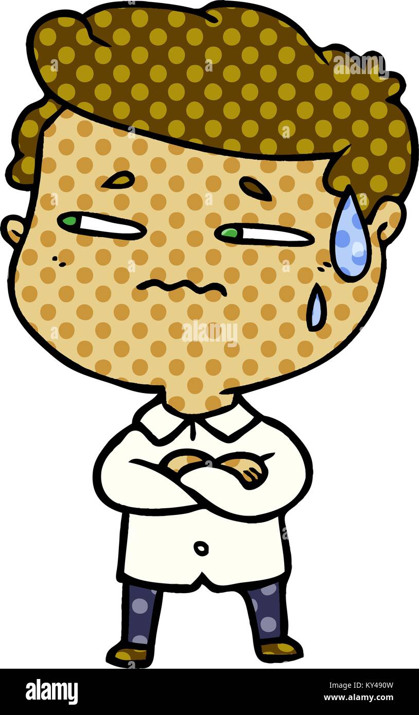 cartoon anxious man Stock Vector Image & Art - Alamy
