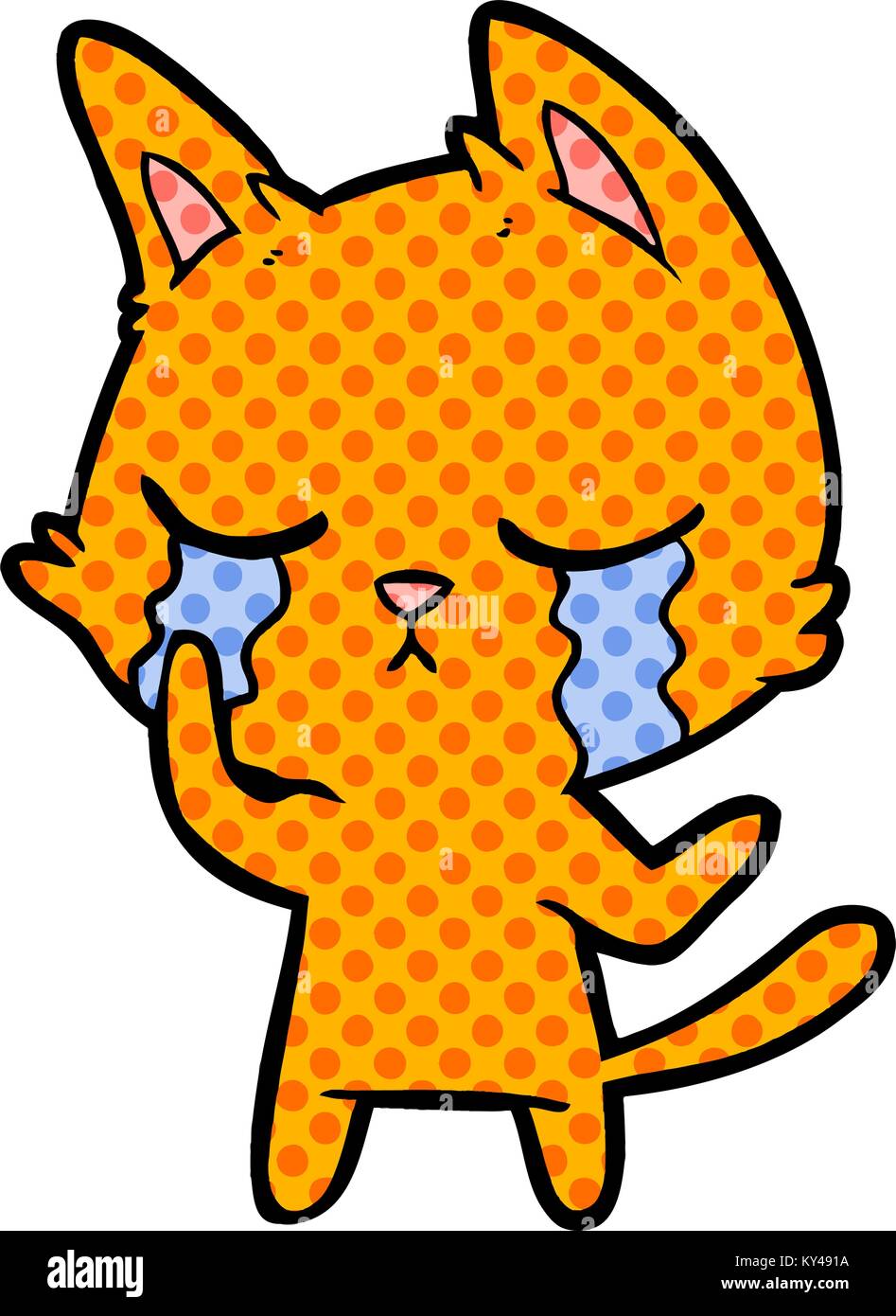 crying cartoon cat Stock Vector Image & Art - Alamy