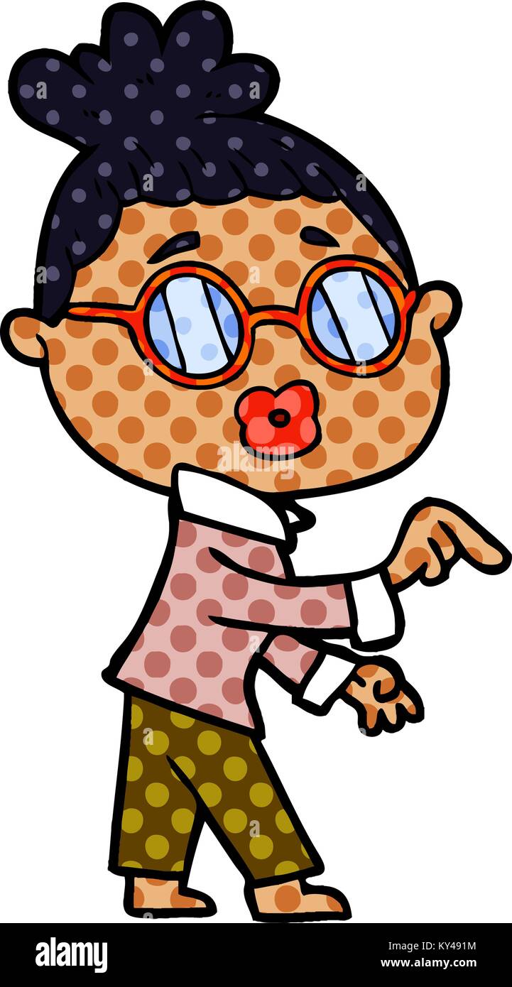 cartoon woman wearing spectacles Stock Vector Image & Art - Alamy