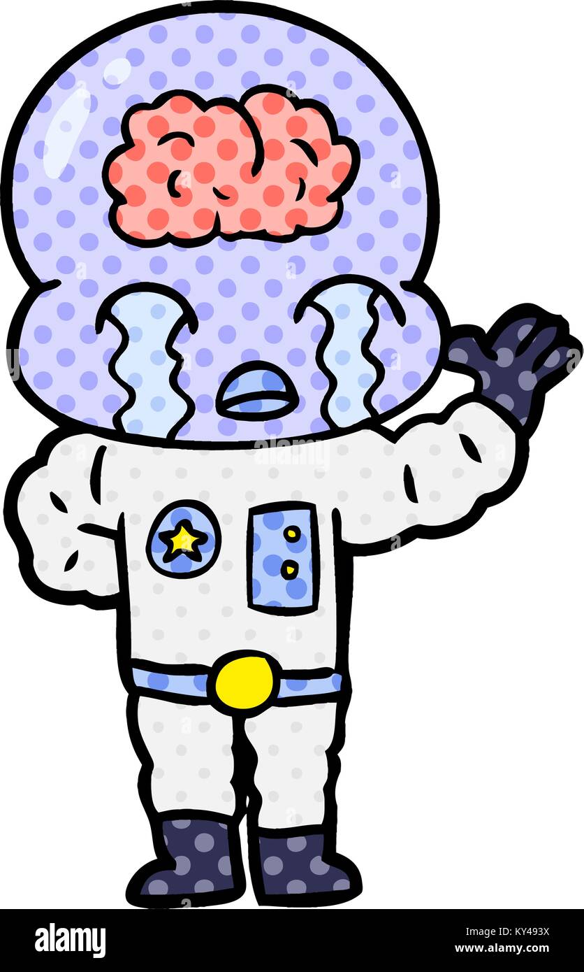 cartoon big brain alien crying Stock Vector Image & Art - Alamy