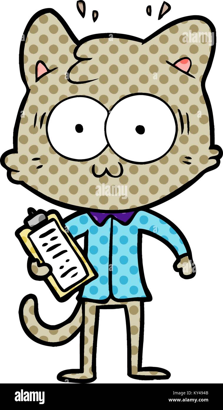 cartoon surprised office worker cat Stock Vector Image & Art - Alamy