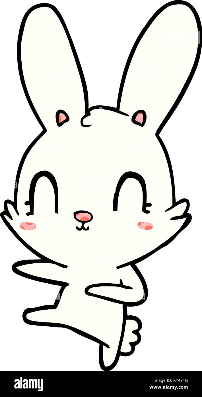cute cartoon rabbit dancing Stock Vector Image & Art - Alamy