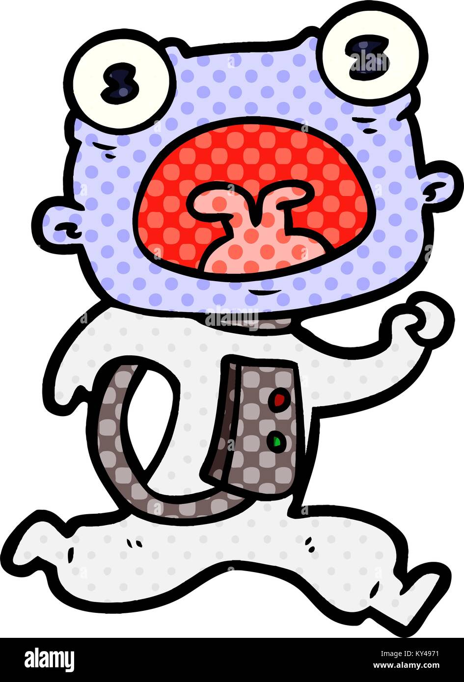 cartoon weird alien running away Stock Vector Image & Art - Alamy