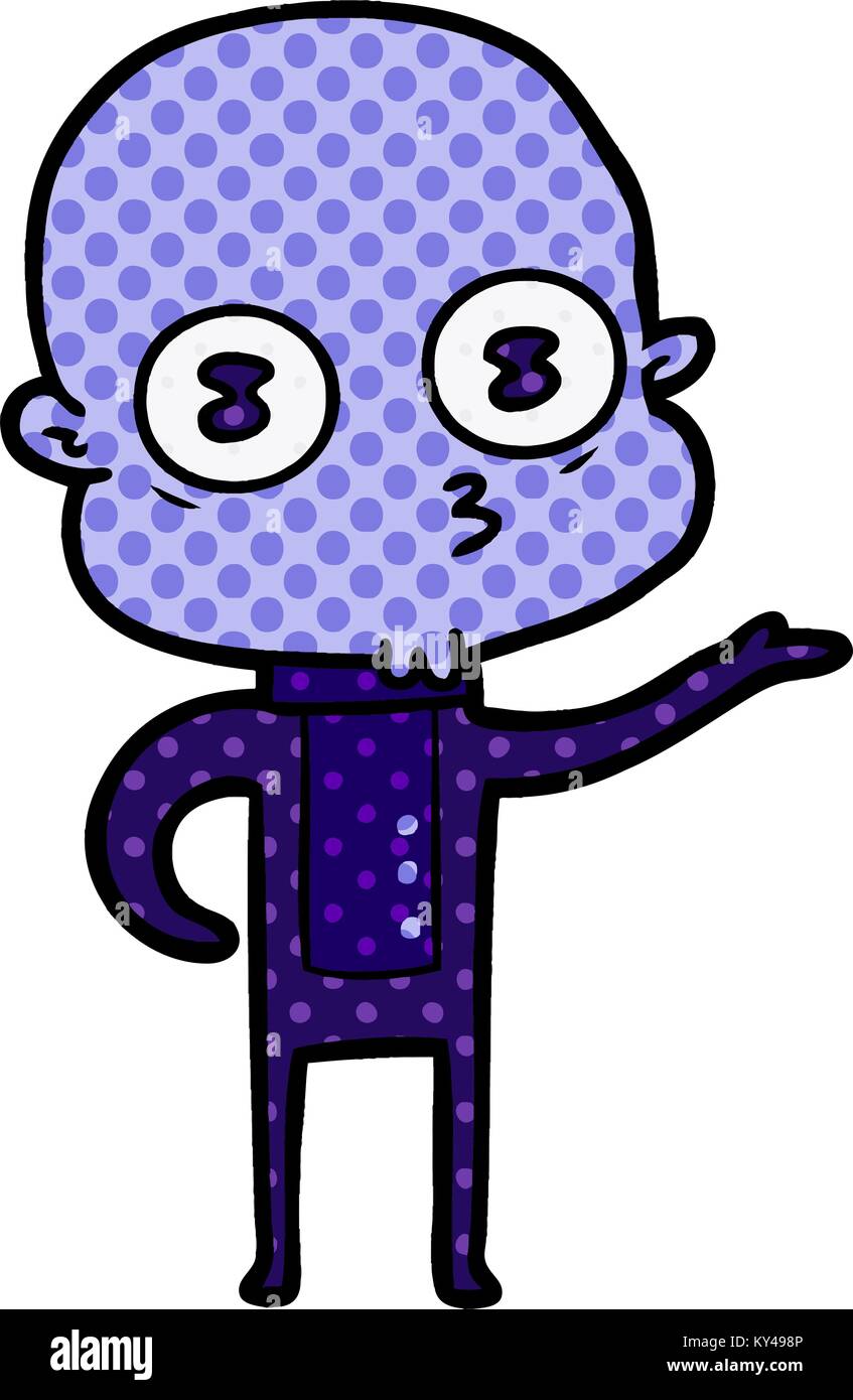 cartoon weird bald spaceman Stock Vector Image & Art - Alamy