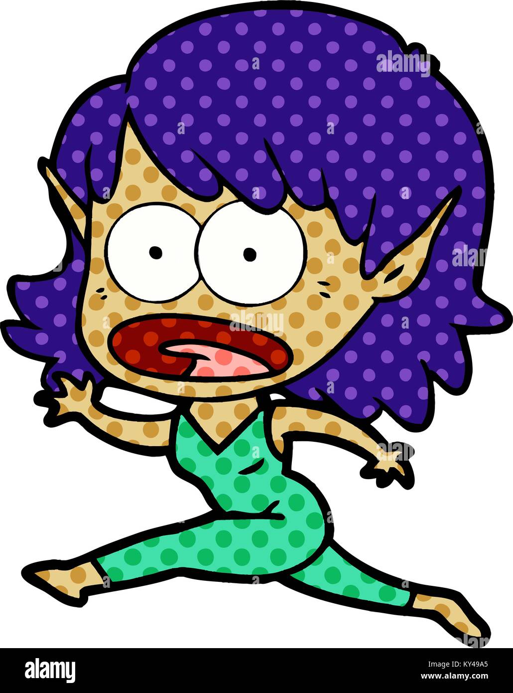 cartoon shocked elf girl Stock Vector Image & Art - Alamy
